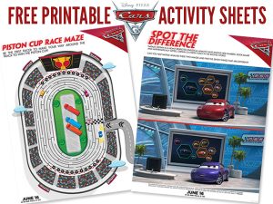 Free Printables: Cars 3 Activity Sheets - Comic Con Family